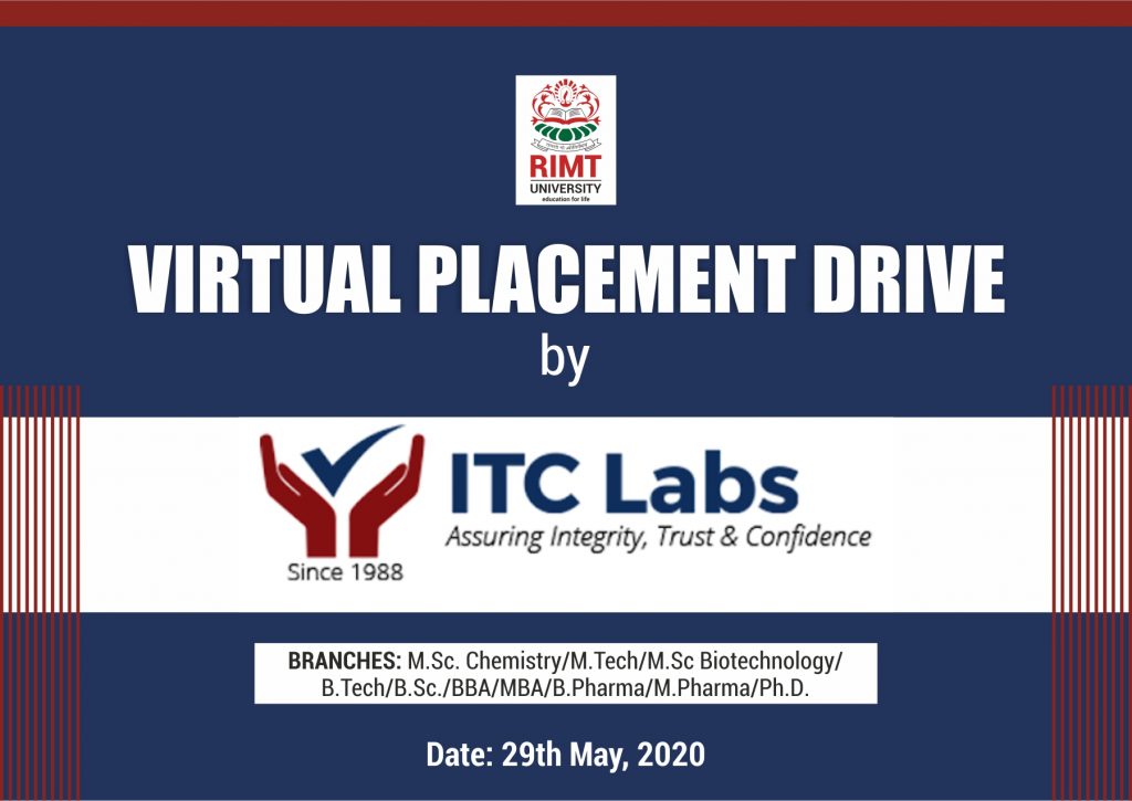 VIRTUAL PLACEMENT DRIVE BY ITC LABS - RIMT University