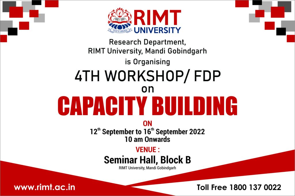 FDP/Workshop on Capacity Building – RIMT University