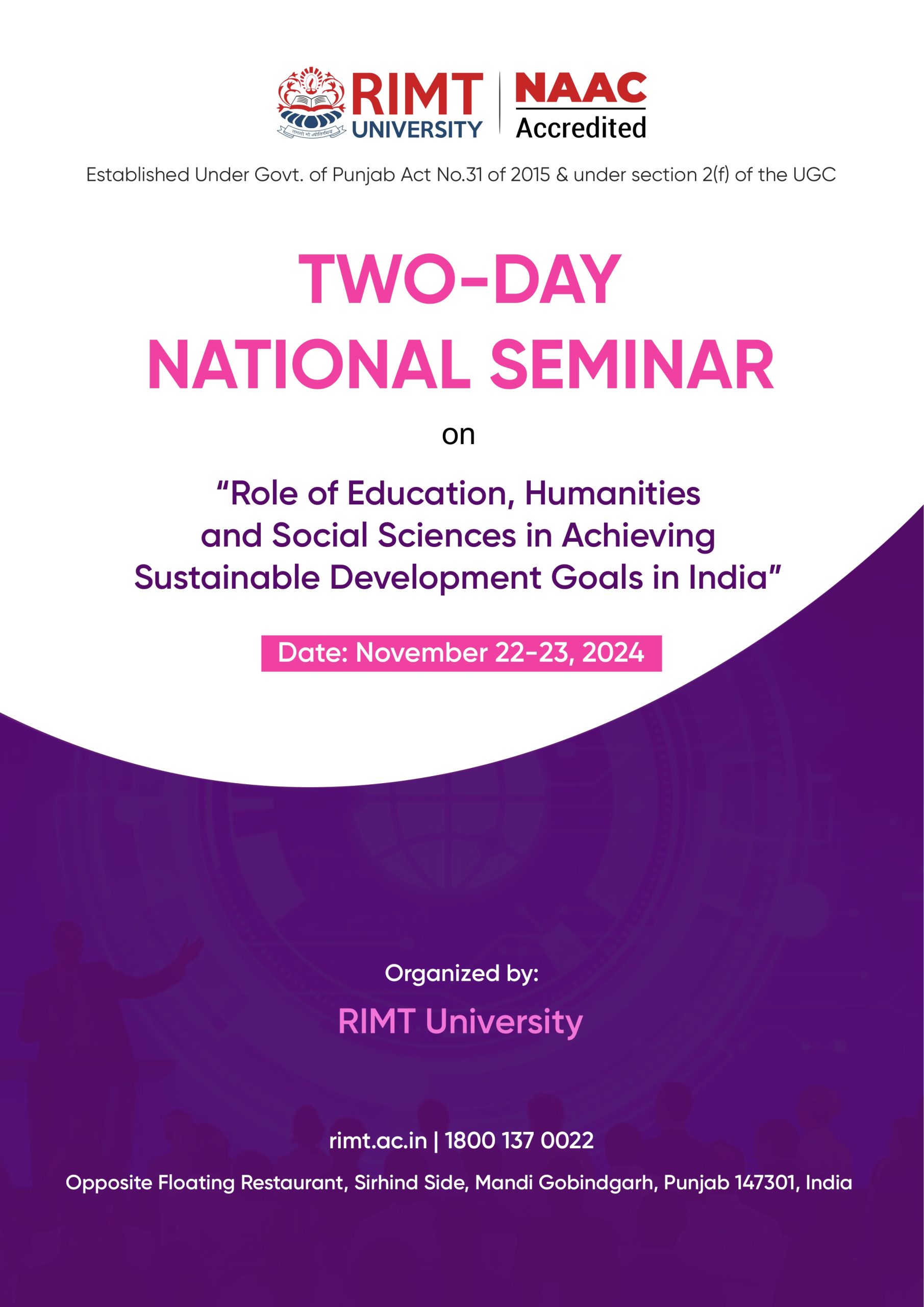 Two-Day National Seminar on Role of Education, Humanities and Social ...